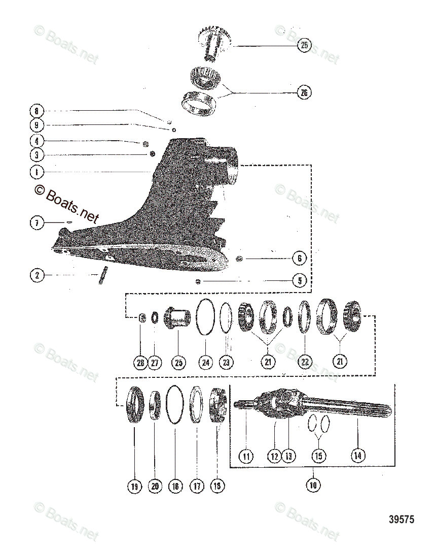 Mercruiser Sterndrive Outdrives OEM Parts Diagram for DRIVESHAFT ...