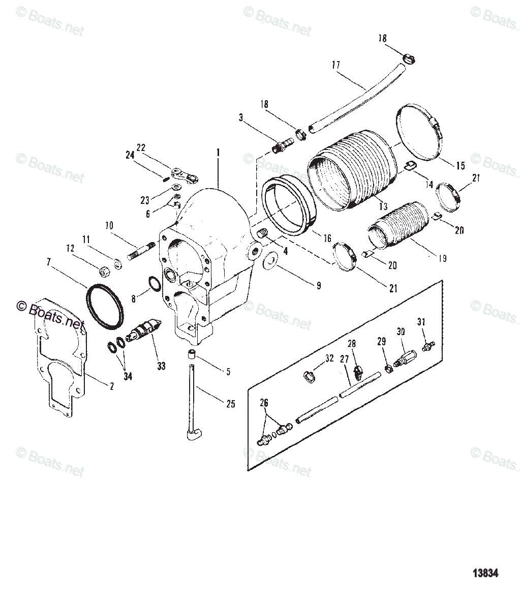 Mercruiser Sterndrive Outdrives OEM Parts Diagram for Bell Housing ...