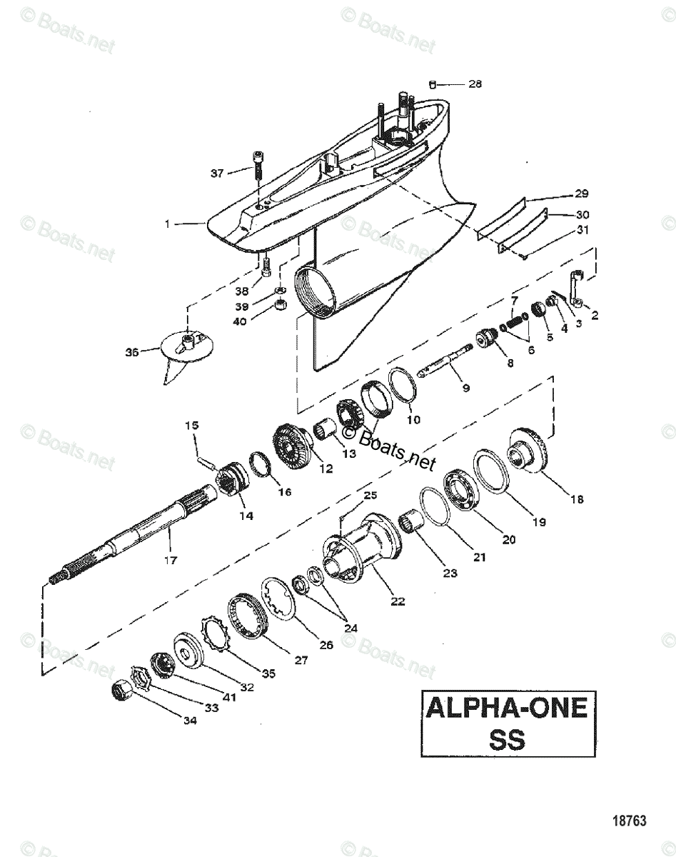 Mercruiser Sterndrive Outdrives OEM Parts Diagram for GEAR HOUSING ASSY ...