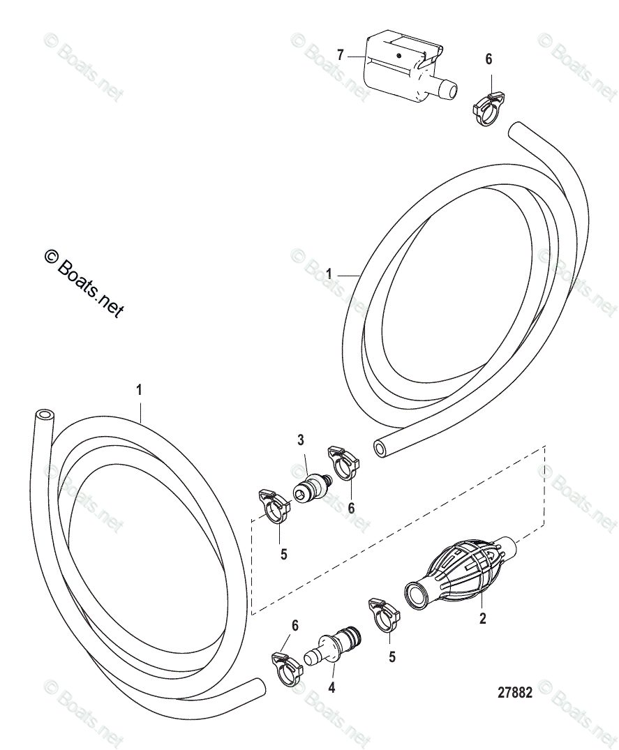 Mercury Rigging Parts & Accessories Fuel/Oil Tanks, Fuel Lines ...