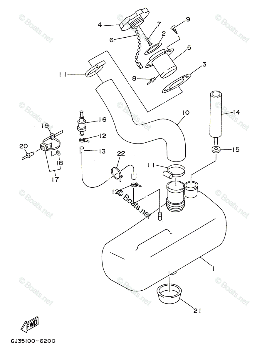 Yamaha Waverunner 1996 OEM Parts Diagram for OIL TANK | Boats.net