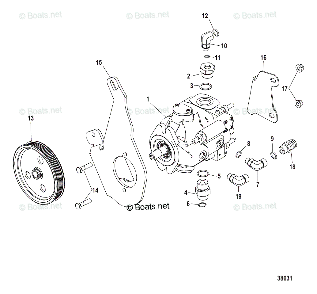 Mercruiser Sterndrive Gas Engines OEM Parts Diagram for AXIUS Steering ...