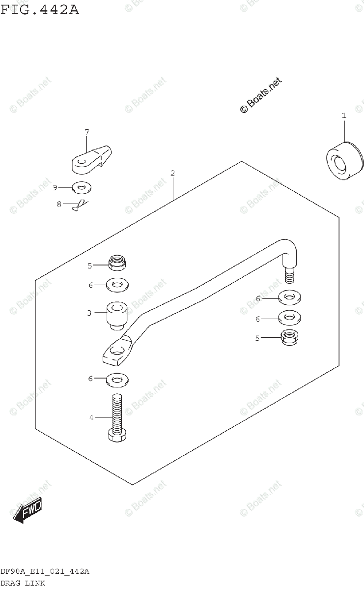 Suzuki Outboard 2021 OEM Parts Diagram for DRAG LINK (DF70A DF80A DF90A DF100B) | Boats.net