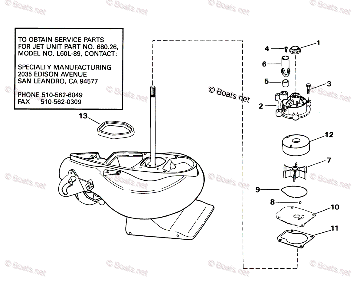 Johnson Outboard 2001 OEM Parts Diagram for Jet Drive Unit | Boats.net