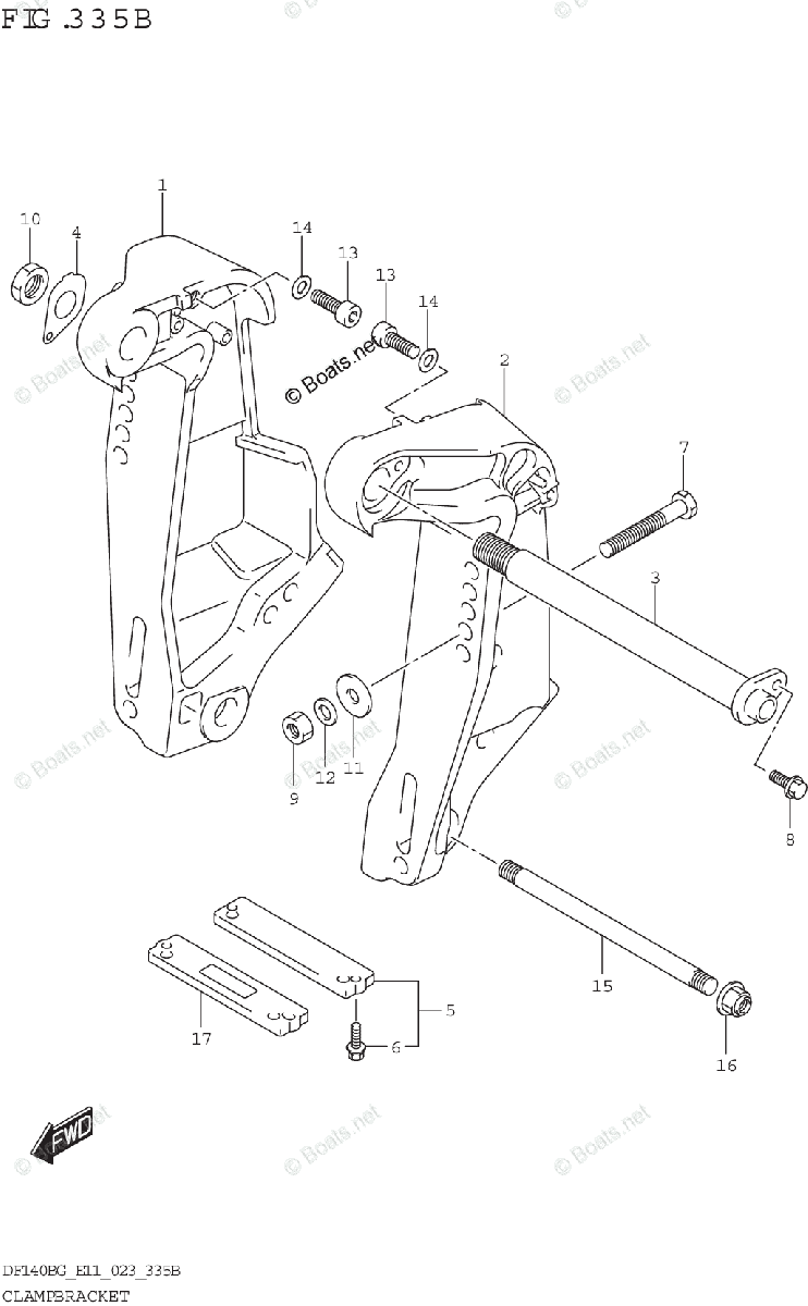 Suzuki Outboard 2021 OEM Parts Diagram for CLAMP BRACKET (DF140BG ...