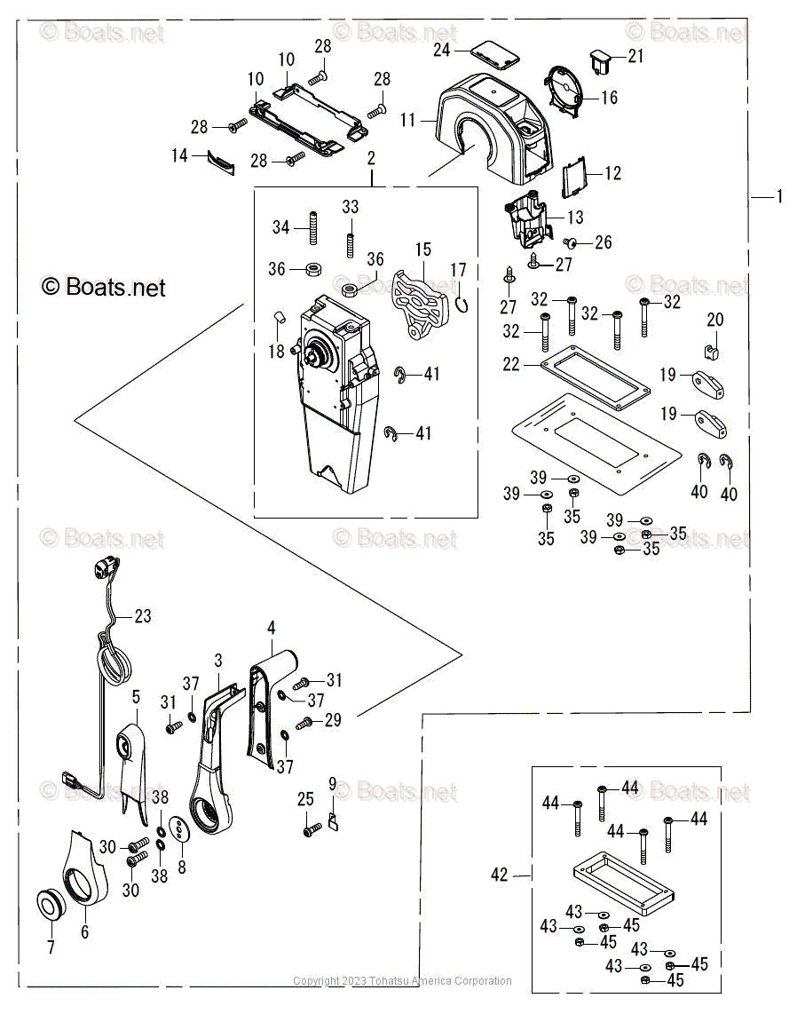 Tohatsu Outboard 2023 OEM Parts Diagram for REMOTE CONTROL (TOP MOUNT ...