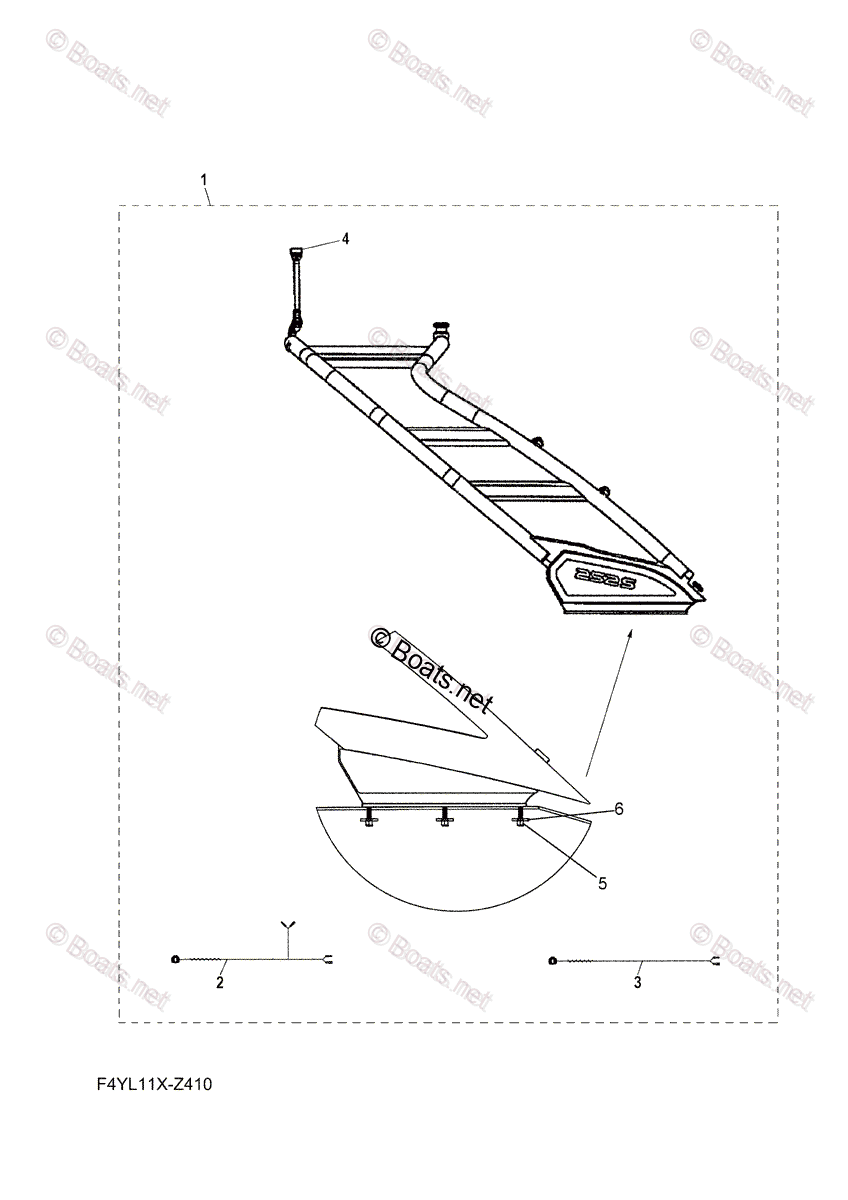 Yamaha Boats 2024 OEM Parts Diagram for Wakeboard Tower | Boats.net