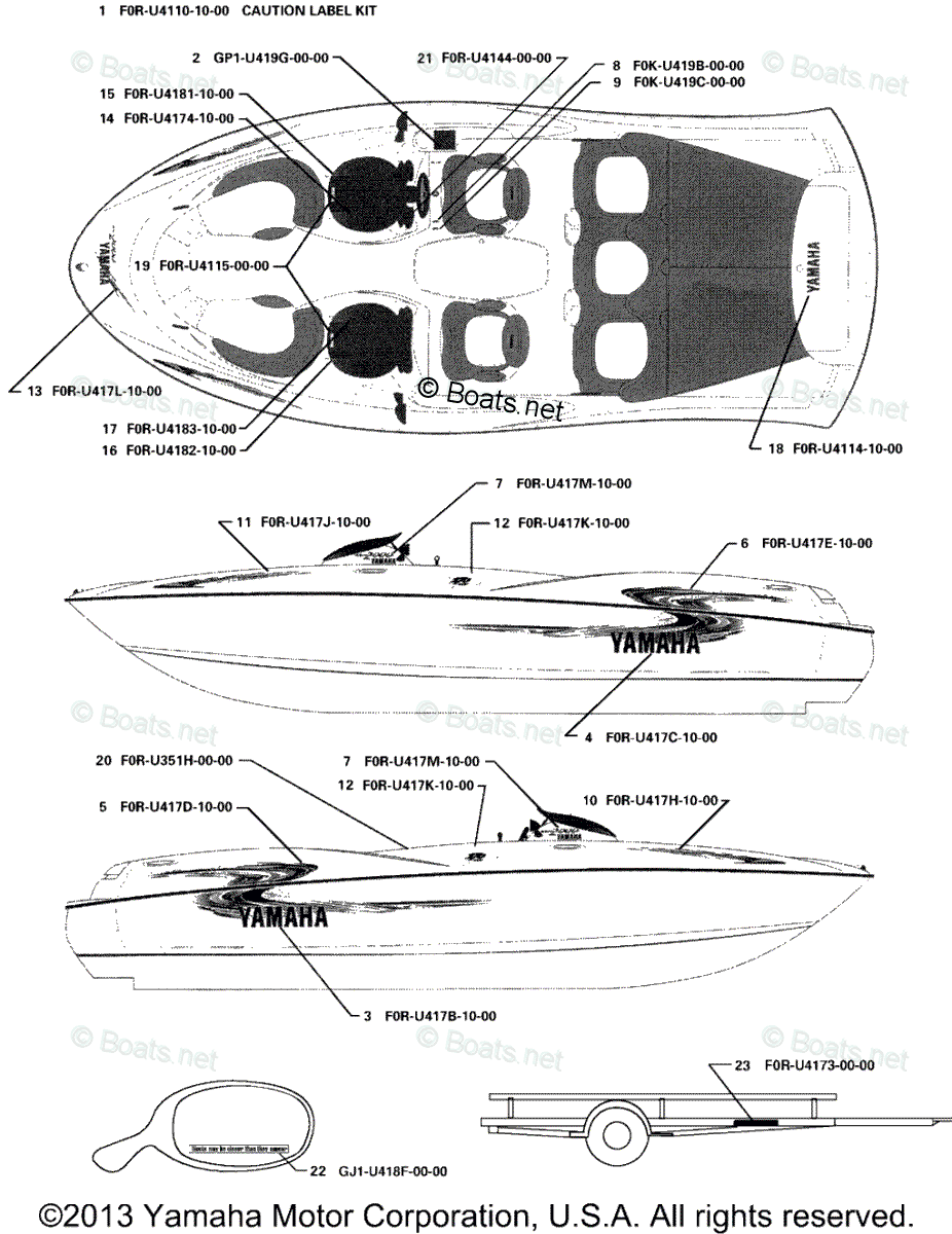 Yamaha Boats 2000 OEM Parts Diagram for Graphics | Boats.net