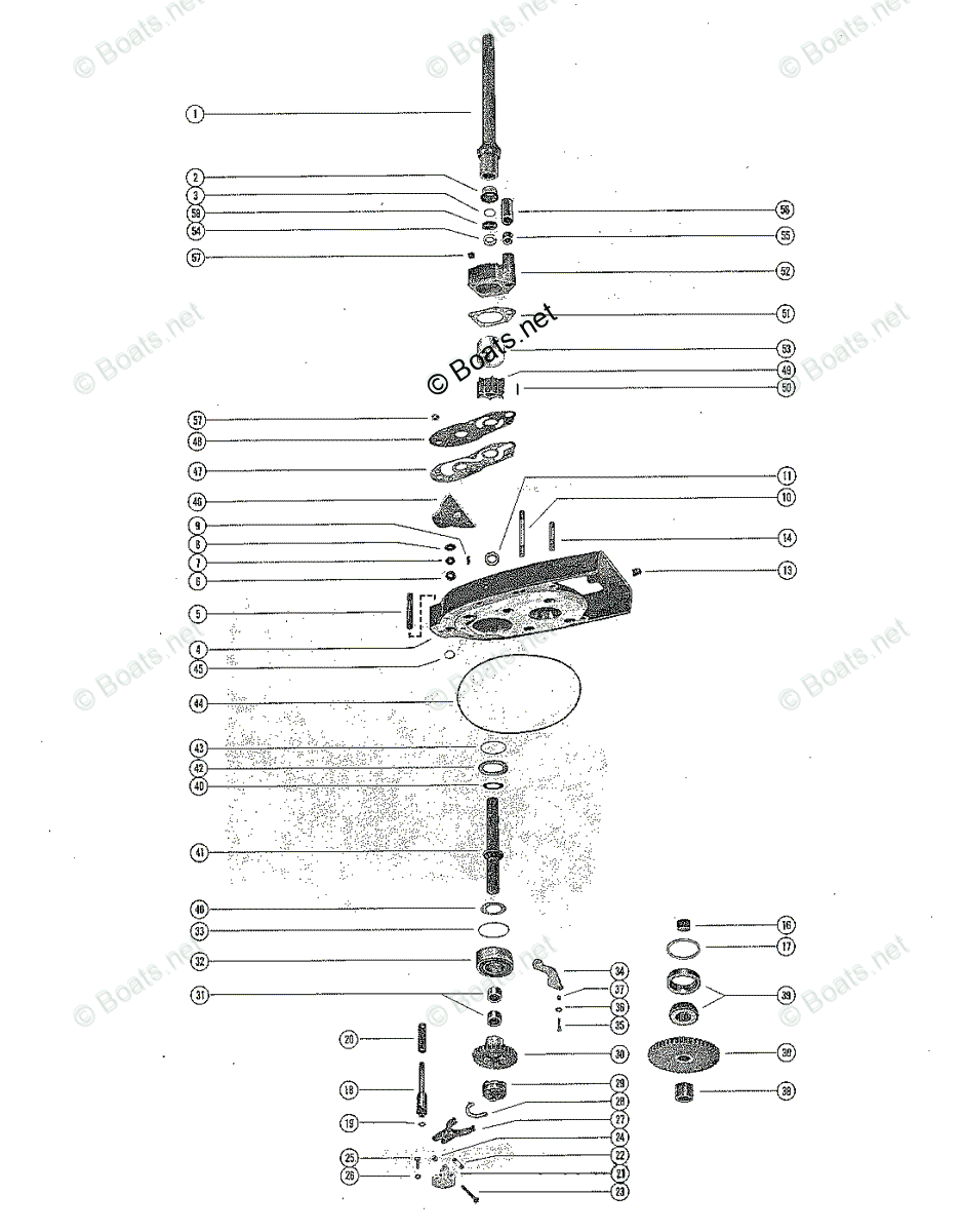 Mercury Outboard 100HP OEM Parts Diagram for Gear Housing Assembly ...