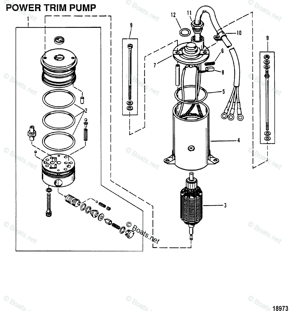 Mariner Outboard 1980 OEM Parts Diagram for Power Trim Pump(Prestolite ...
