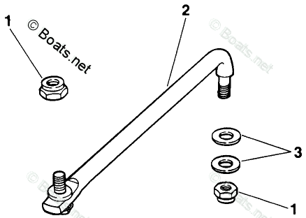OMC Quiet Rider 115HP OEM Parts Diagram for Steering Link Kit (W/Power ...