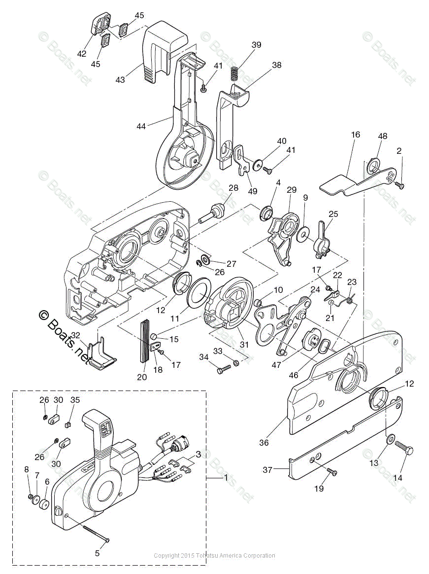 Tohatsu Outboard 2010 OEM Parts Diagram for COMPONENT PARTS OF REMOTE ...