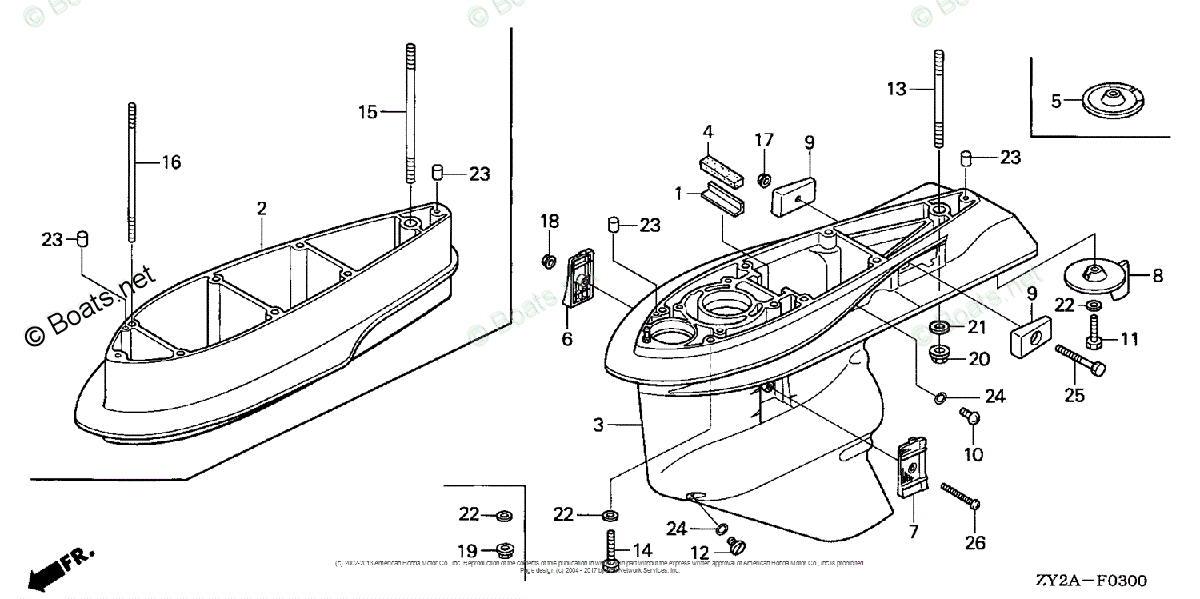 Honda Outboard 2007 And Later OEM Parts Diagram for GEAR CASE | Boats.net