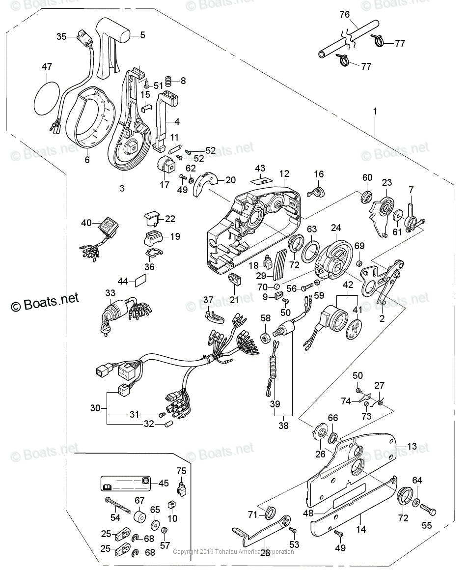 Tohatsu Outboard 2019 OEM Parts Diagram for REMOTE CONTROL BOX (NHK MEC ...