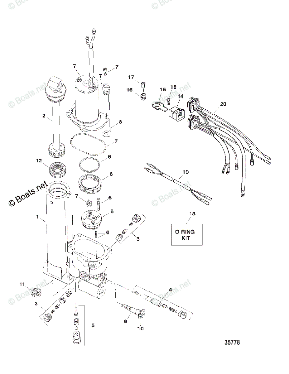 Force Outboard 1999 OEM Parts Diagram for Trim Assembly, Hydraulic ...