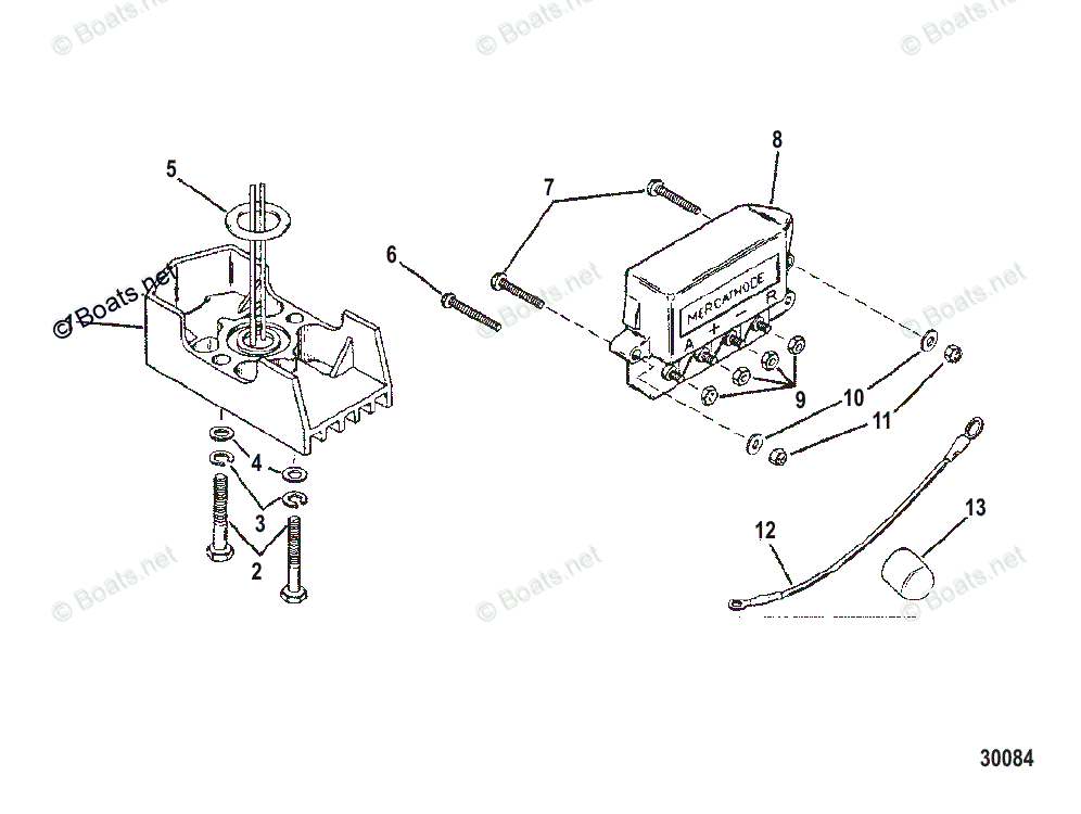 Mercruiser Sterndrive Outdrives OEM Parts Diagram for Mercathode Kit ...