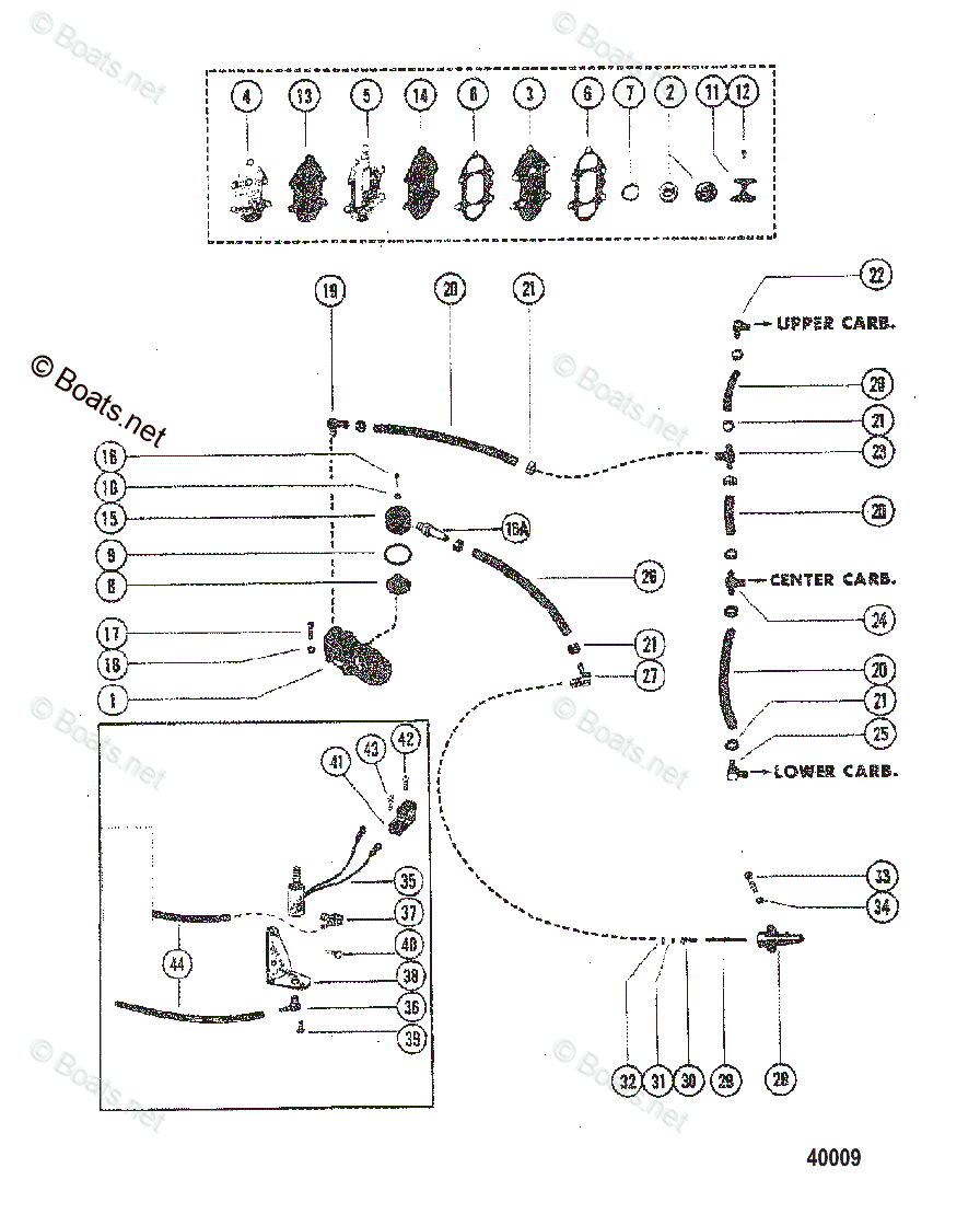 Mercury Outboard 115HP OEM Parts Diagram for Fuel Pump and Fuel Line ...