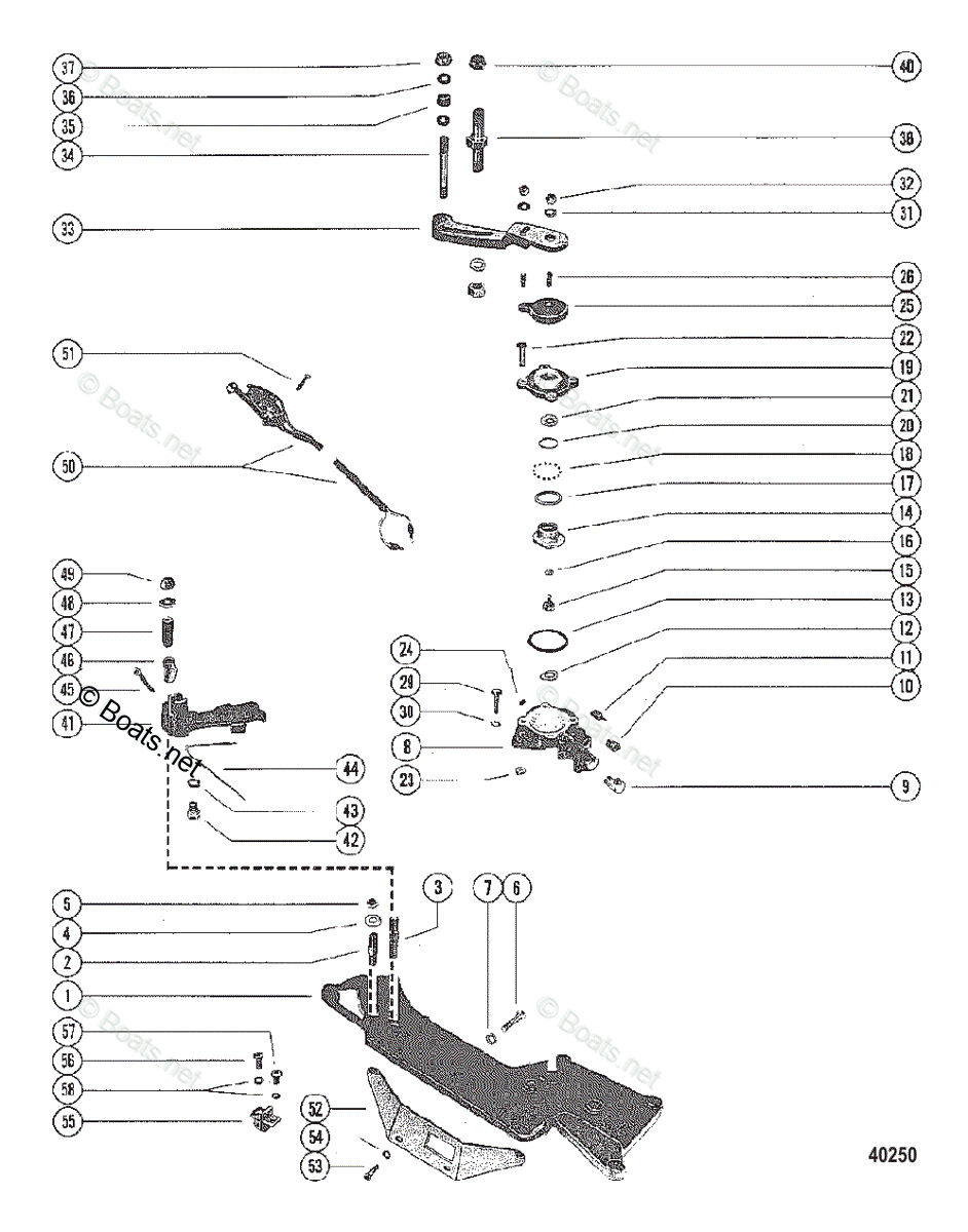 Mercruiser Inboard Gas Engines OEM Parts Diagram for SHIFT BRACKET AND ...