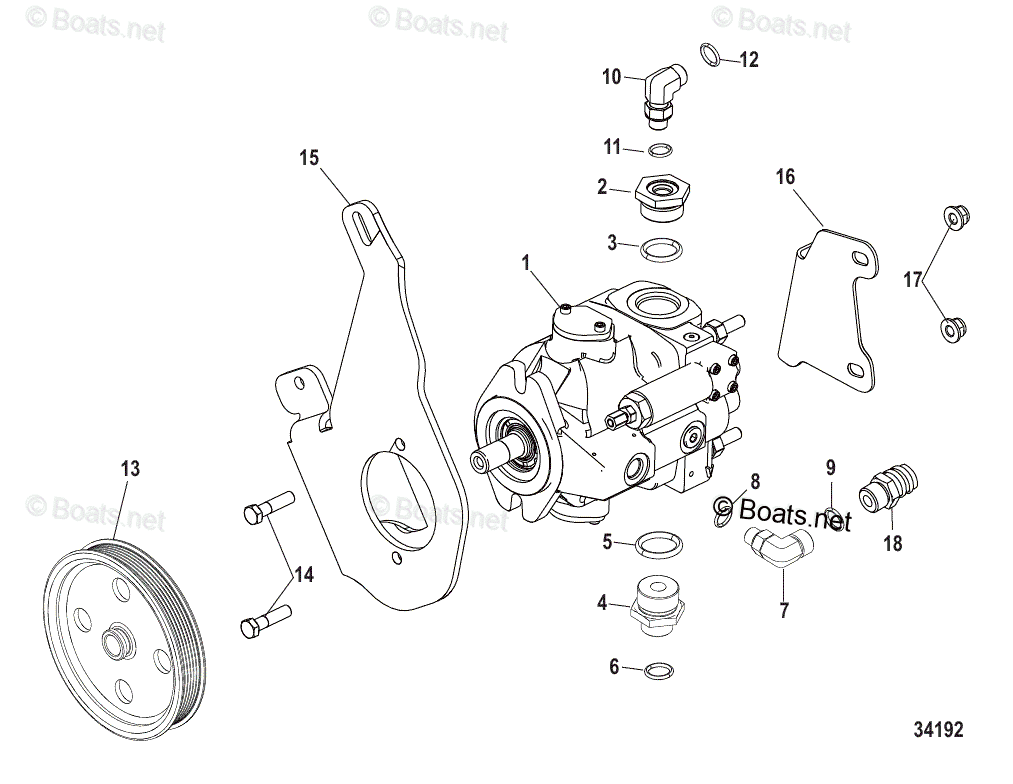 Mercruiser Sterndrive Gas Engines OEM Parts Diagram for AXIUS Steering ...