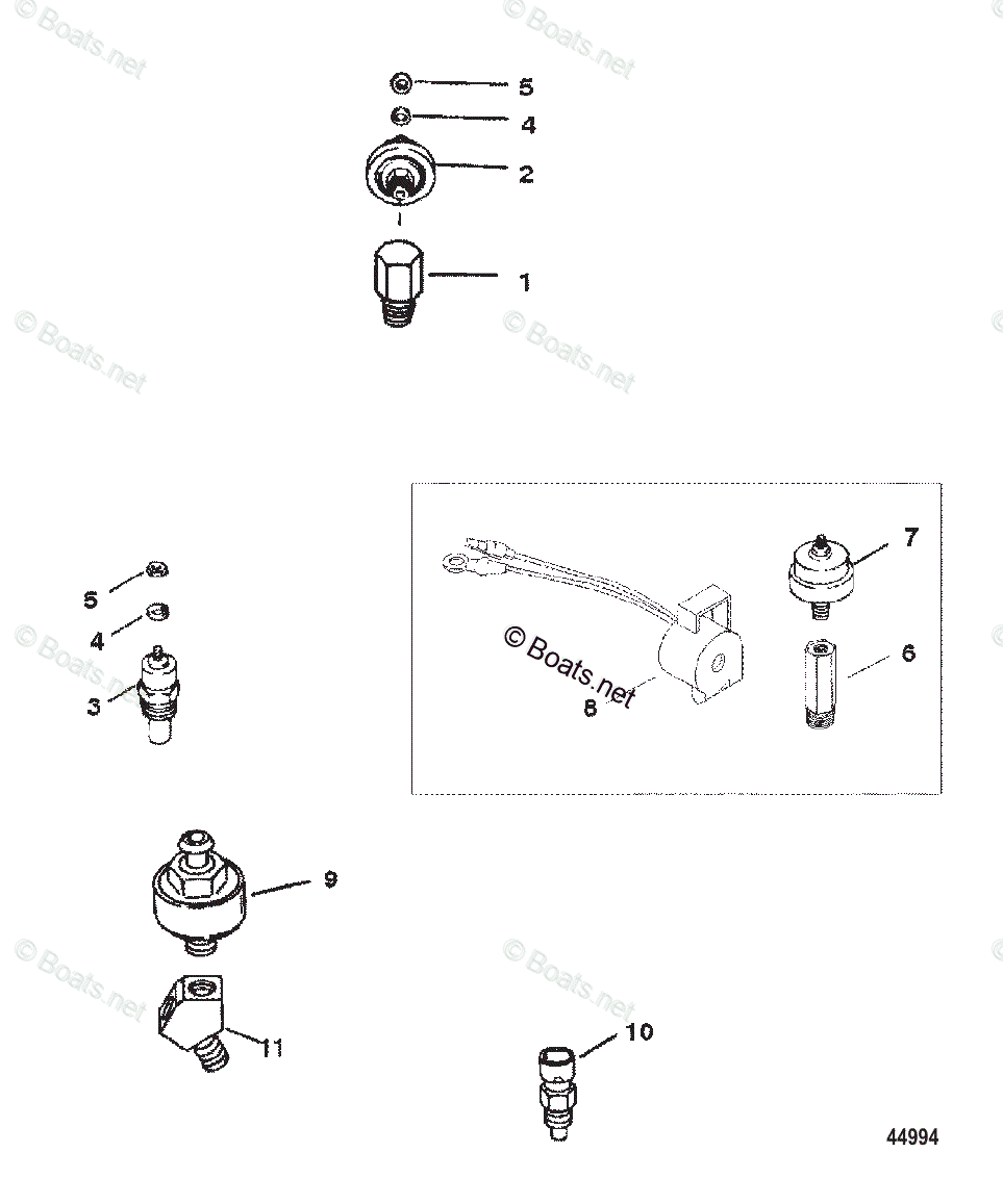 Mercruiser Inboard Gas Engines OEM Parts Diagram for SENDERS AND ...