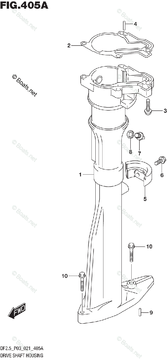 Suzuki Outboard 2021 OEM Parts Diagram for DRIVE SHAFT HOUSING (W ...