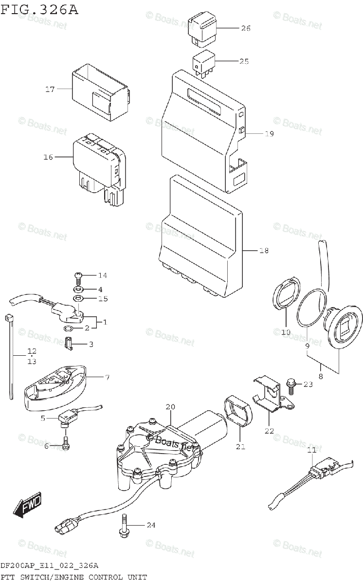 Suzuki Outboard 2022 OEM Parts Diagram for PTT SWITCH / ENGINE CONTROL ...