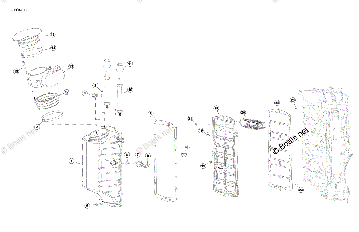 Evinrude Outboard AJ Model OEM Parts Diagram for INTAKE MANIFOLD ...