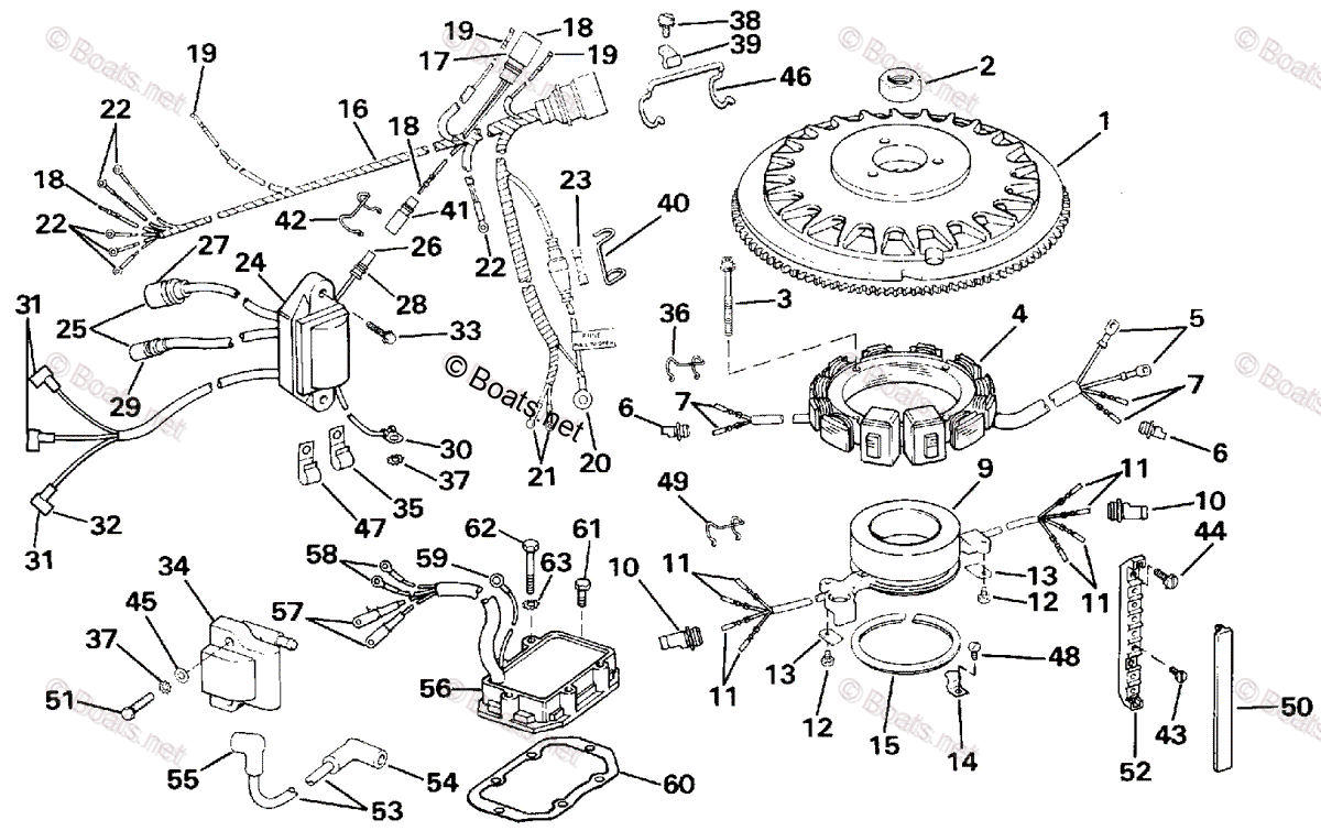 Evinrude Outboard 1987 OEM Parts Diagram for Ignition System | Boats.net
