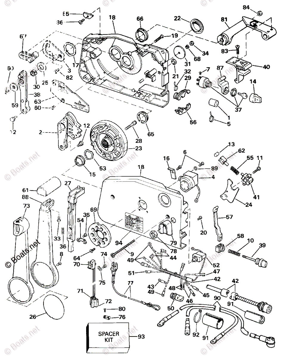 Johnson Outboard 1990 OEM Parts Diagram for REMOTE CONTROL | Boats.net