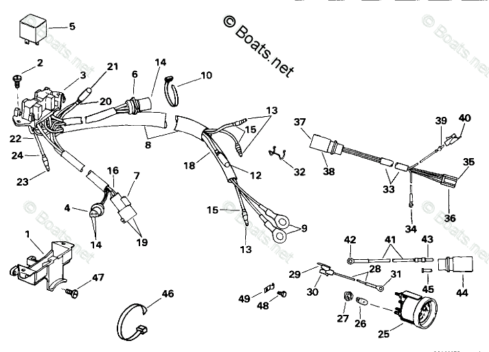 OMC Quiet Rider 150HP OEM Parts Diagram for Power Trim/Tilt Electrical ...