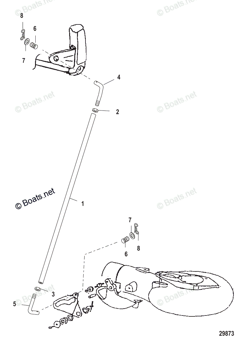 Mercury Outboard 25HP OEM Parts Diagram for Shift Linkage (Jet) | Boats.net