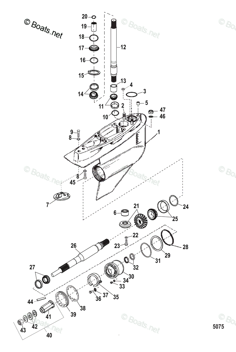 Mercruiser Sterndrive Outdrives OEM Parts Diagram for Gear Housing ...