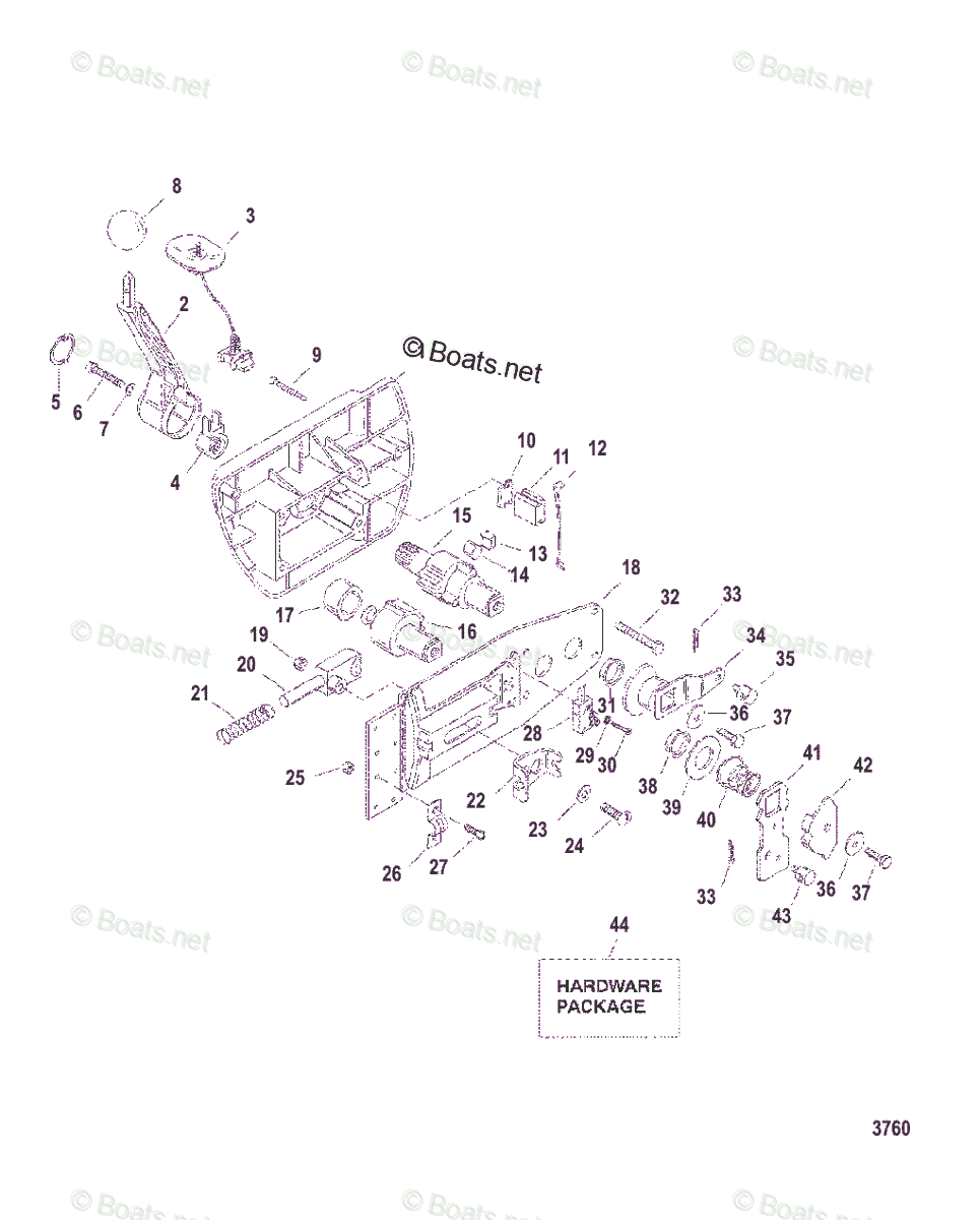 Mercury Sportjet Jet Drive 175HP OEM Parts Diagram for REMOTE CONTROL ...