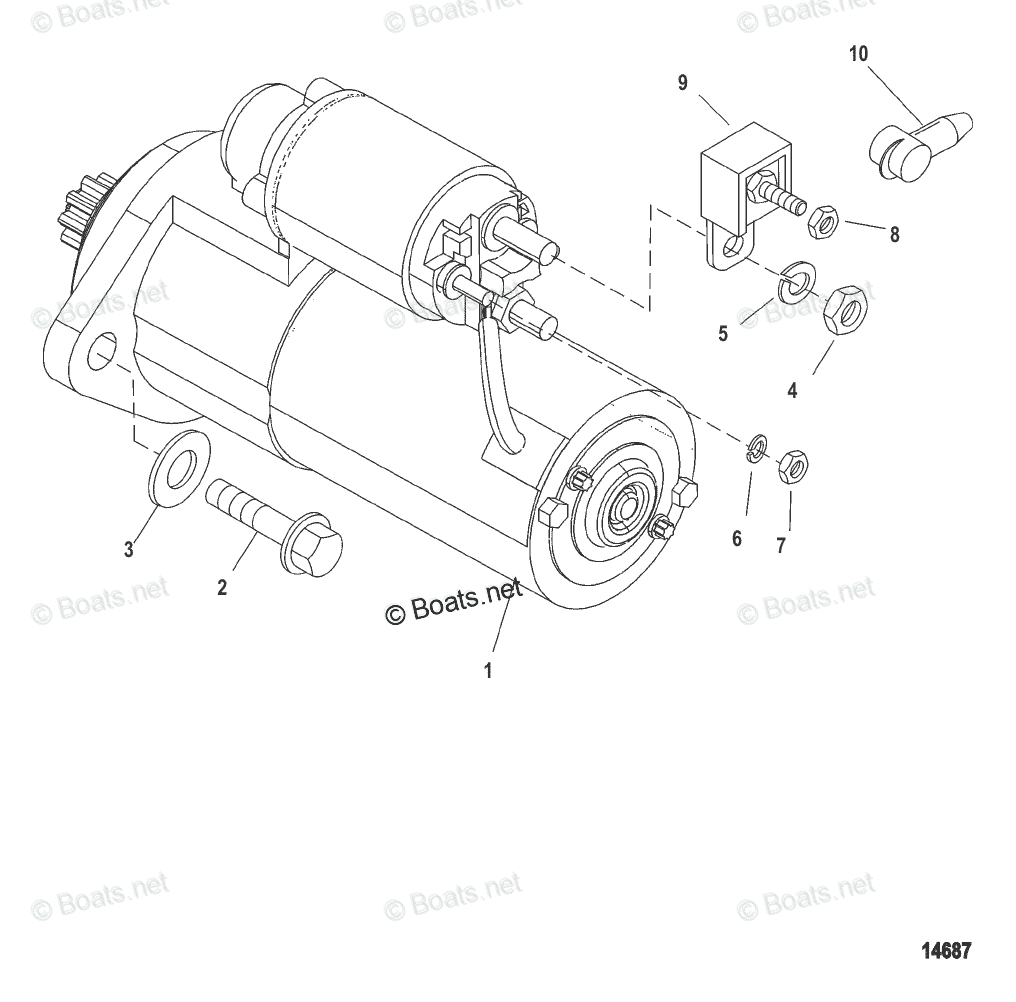 Mercruiser Inboard Gas Engines OEM Parts Diagram For STARTER MOTOR mercruiser-inboard-gas-engines-oem-parts-diagram-for-starter-motor