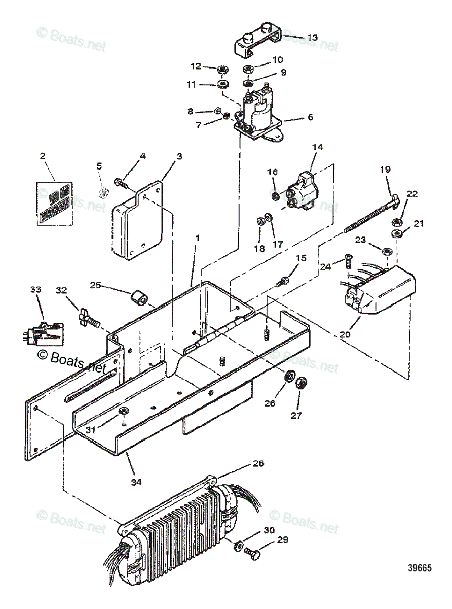 Mercruiser Sterndrive Gas Engines OEM Parts Diagram for ELECTRICAL BOX ...
