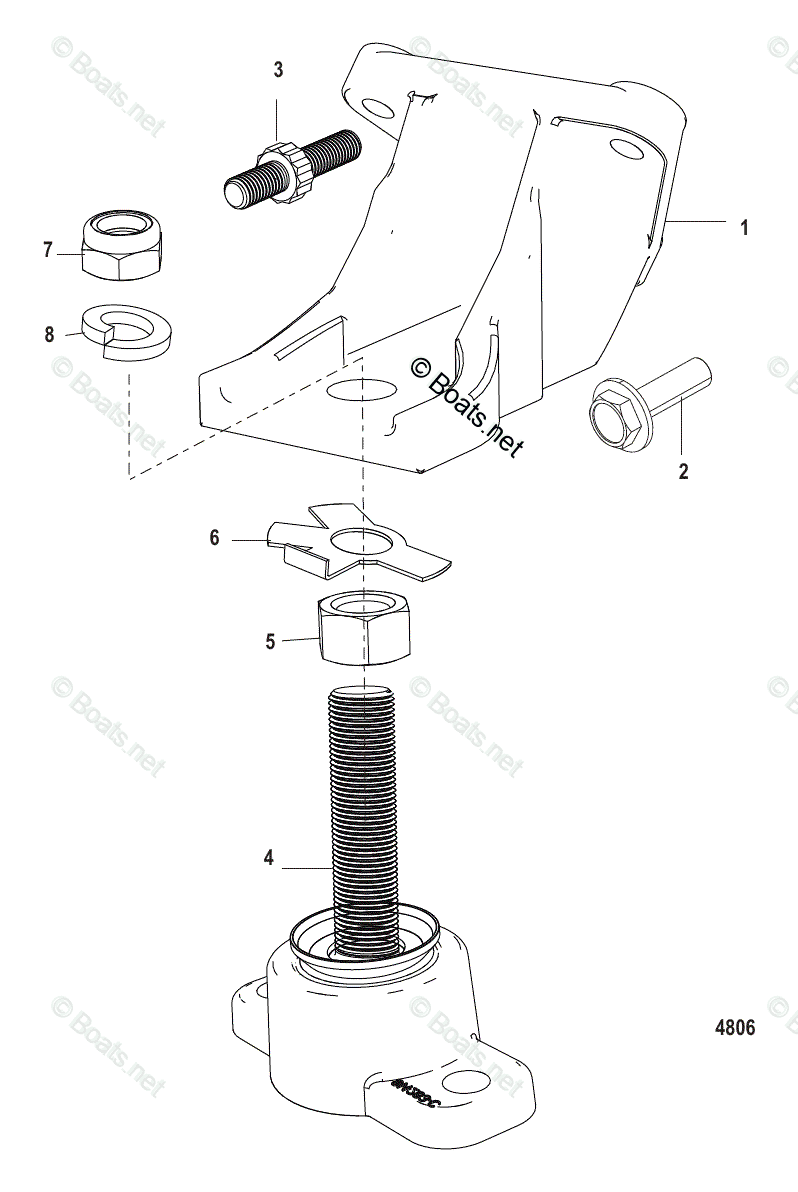 Mercruiser Sterndrive Gas Engines OEM Parts Diagram for Engine Mounts ...