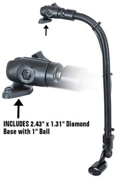 RAM-MOUNTS TRANSDUCER ARM MOUNT W/18 RIGID ALUMINUM ROD, 1 BALL - RAM-B ...