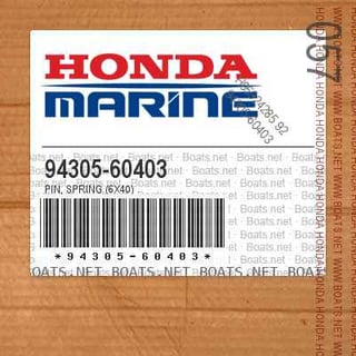 HONDA OEM PIN, SPRING (6X40) - 94305-60403 | Boats.net