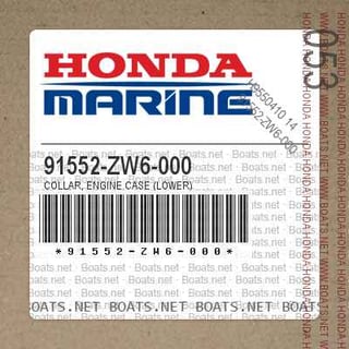 HONDA OEM COLLAR, ENGINE CASE (LOWER) - 91552-ZW6-000 | Boats.net