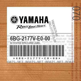 YAMAHA OEM 50 STATES EPA/CARB LABEL - 6BG-2177V-E0-00 | Boats.net
