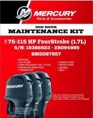 Mercury 8M0097857 - 300 HOUR SERVICE KIT 75-115HP 1.7L S/N 1B366823 ...